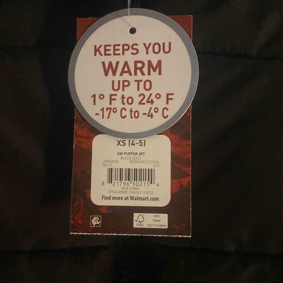 Swiss Tech | Jackets & Coats | Kids Swiss Tech Xs 45 Black Puffer ...